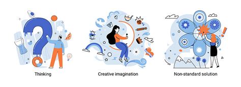 창의적 사고 사람들은 다른 정신적 사고 방식 유형 또는 모델 창조적 상상력이 풍부한 논리적 및 구조적 사고 감정에 대한 스톡