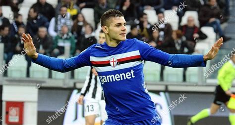 Argentinian Forward Sampdoria Mauro Icardi Celebrates Editorial Stock