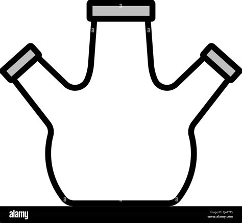 Icon Of Chemistry Round Bottom Flask Editable Bold Outline With Color Fill Design Vector