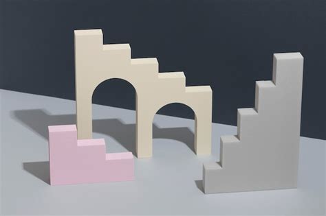 Free Photo 3d Rendered Design Elements Arrangement