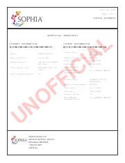 Phychology Transcript Pdf June 12 2020 Page 1 Of 1 SOPHIA PATHWAYS UNOFFICIAL TRANSCRIPT L A I