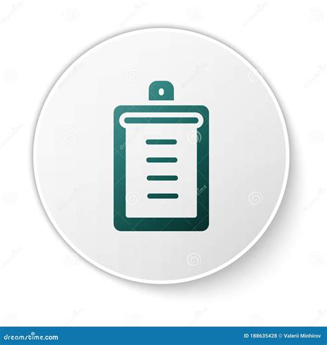 Green Clipboard With Checklist Icon Isolated On White Background Control List Symbol Survey