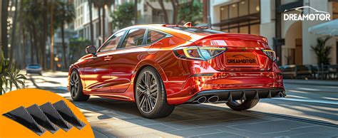 Dreamotor 4pcs Universal Rear Diffuser Shark Fin Diffuser Kit Style Bumper Bumper