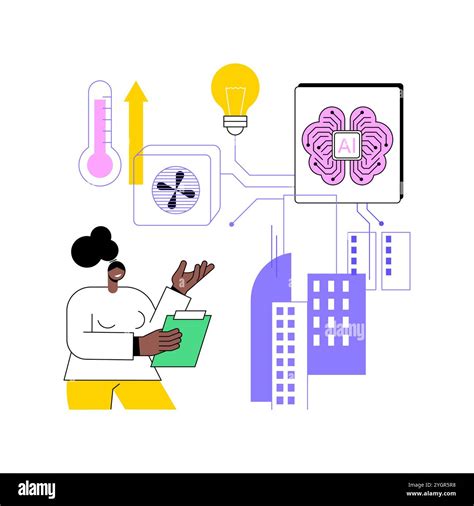 Ai Optimized Building Energy Management Abstract Concept Vector Illustration Stock Vector Image