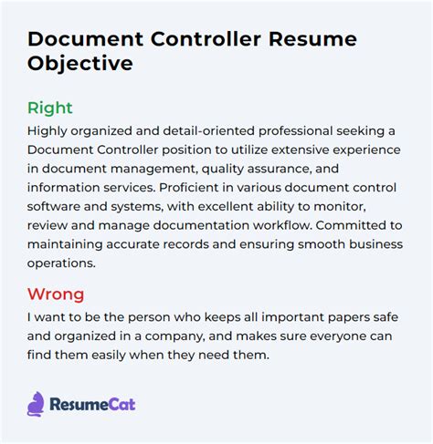 Top 16 Document Controller Resume Objective Examples