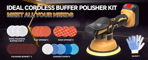 Cordless Car Buffer Polisher With 8 Variable Speed Orbital Polisher For Dewalt 20v Max Battery