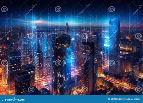 Futuristic Cityscape With Interconnected Smart Devices And Autonomous Vehicles Generative Ai