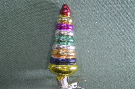 Купить Игрушка елочная стеклянная Пирамида пирамидка башня Стекло прищепка Новогоднее