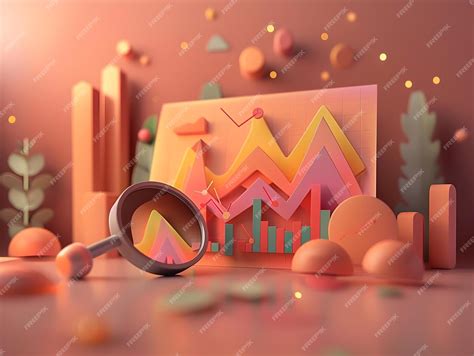 Magnifying Glass Hovering Over Chart Of Market Trends And Analytical