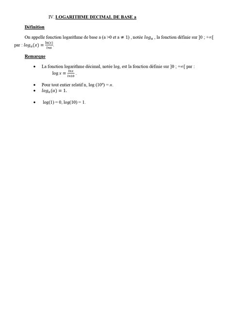Logarithme Decimal De Base A Digital Math
