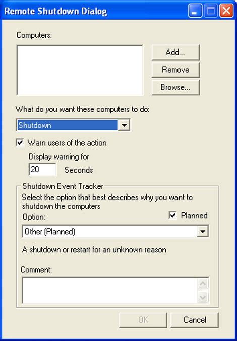 Shutdown Command Graphical Interface Online Computer Tips