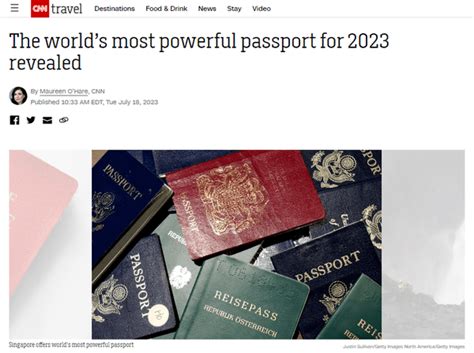2023年全球“最强护照”排行榜出炉！美国名次又下跌排名目的地指数