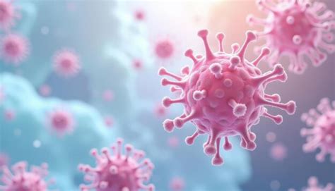Viral Particles Floating In A Microscopic World Premium Ai Generated Image