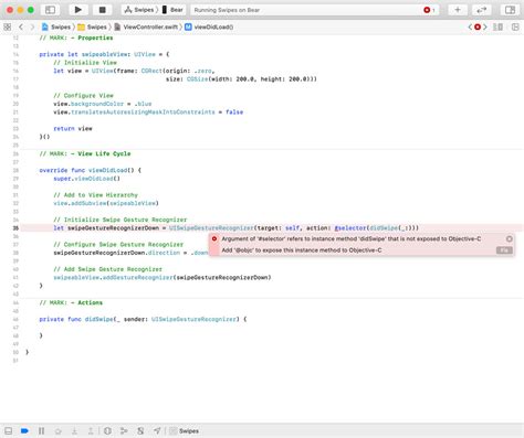 Working With Swipe Gesture Recognizers In Swift