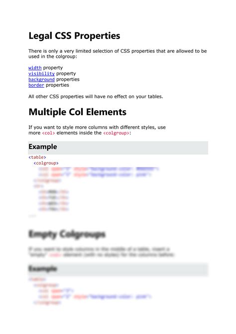 Solution Html Table Colgroup Studypool