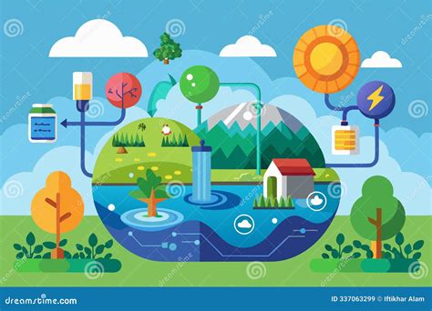 Explore The Nitrogen Cycle With A Colorful Flat Illustration Detailing