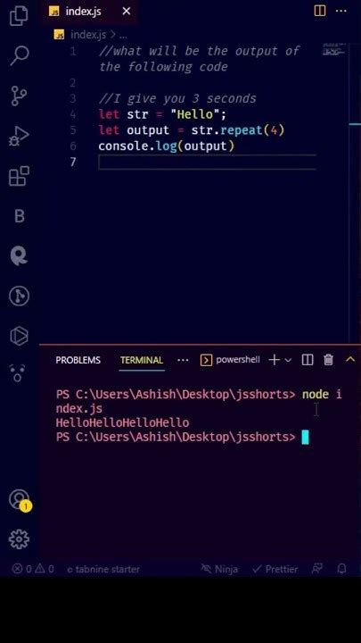 What Will Be The Output Of The Following Code Javascript String Method String Repeat Youtube