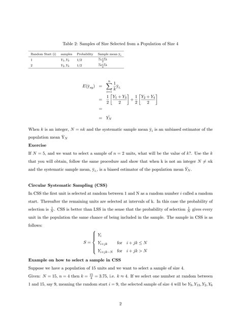 Solution Systematic Sampling Notes Studypool
