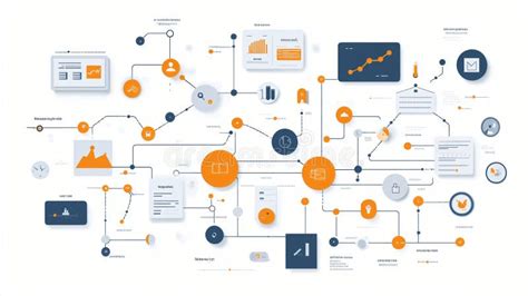 Business Process Diagram Workflow Strategy Teamwork Data Analysis Technology Ai Generated Stock