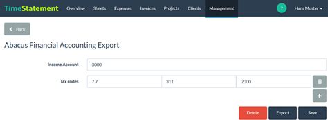 timestatement abacus interface general ledger
