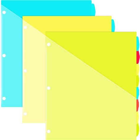 Amazon Com 8 Tab Binder Dividers With Tabs Write Erase Divider Tabs For 3 Ring Binders With