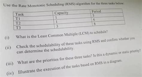 Answered Use The Rate Monotonic Scheduling Rms Bartleby