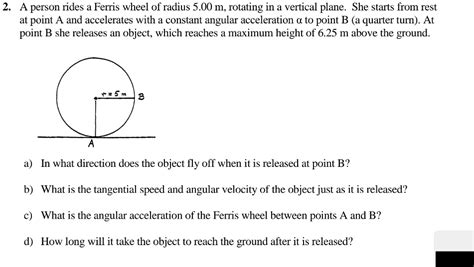 2 A Person Rides A Ferris Wheel Of Radius 500 M Rotating In A