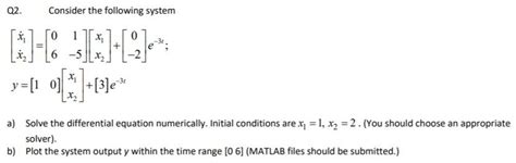 Solved Q2 Consider The Following System X 0 1 6 5 X2 2