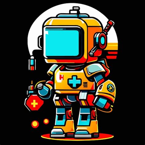 Premium Vector Tech Treasures Little Robot Graphics Await Discovery