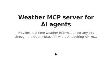 weather mcp server for ai agents