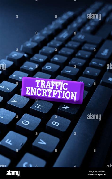 Hand Writing Sign Traffic Encryption Internet Concept Method Of Securing The Transmission Of