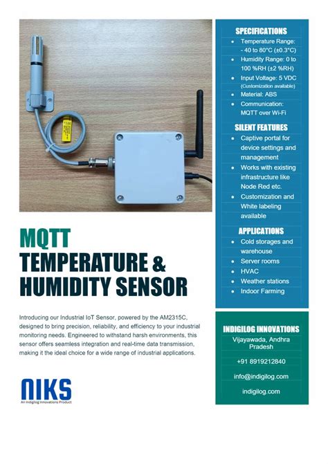 Iot Mqtt Temperature And Humidity Sensor At ₹ 4000piece In Vijayawada Id 2854492909491