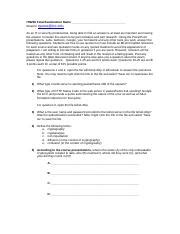 ITN260 Netsec Final FA22 Rtf ITN260 Final Examination Name Email To