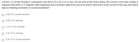 Solved Current I Is Carried Through A Rectangular Loop That Chegg