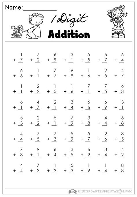 Easy Single Digit Addition Worksheets 54 Amelia Wilson Addition