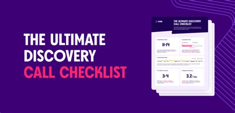 The Ultimate Discovery Call Checklist Download Now Gong