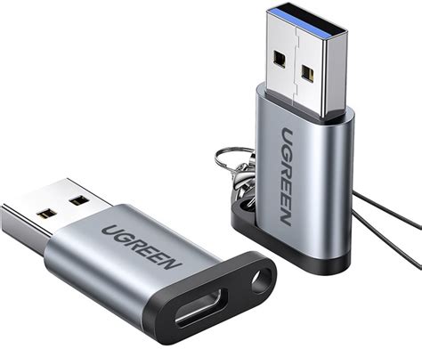 Адаптер Ugreen US276 USB 3.0 A Male to USB-C 3.1 Female Adapter Gray ...