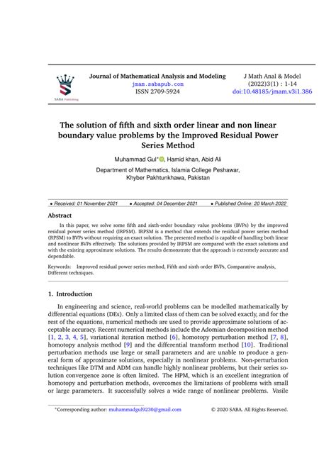 Pdf The Solution Of Fifth And Sixth Order Linear And Non Linear