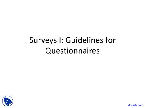 Surveys Guidelines Introduction To Social Research Methods Lecture