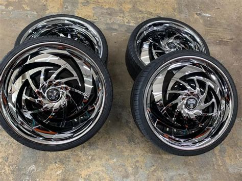 24 Inch 24x9 Dub Choppaz Rims And Tires Package Bp5x120 27525zr24 Cu
