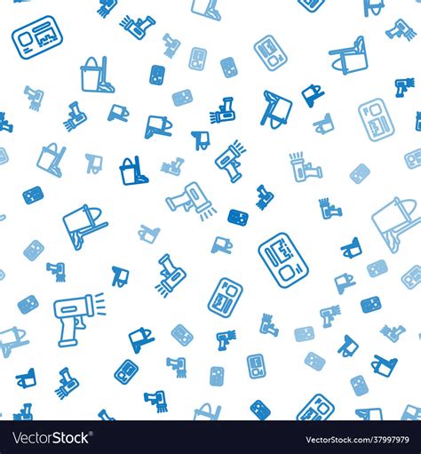 Set Line Scanner Scanning Bar Code Identification Vector Image