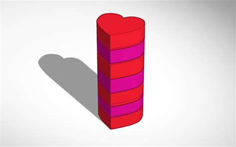 3d Design Pink And Red Heart Stack Tinkercad