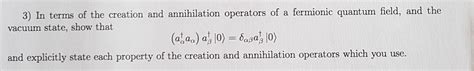 Solved 3 In Terms Of The Creation And Annihilation