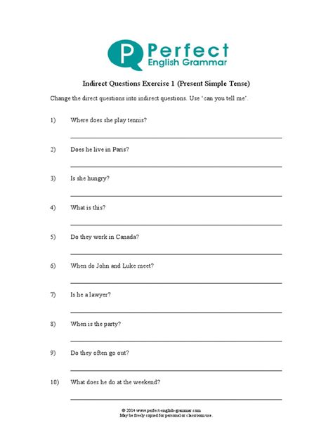 indirect questions exercise 1 1270430402 pdf