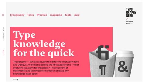 best typography web design examples web excellence award