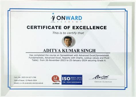 Aditya Kumar Singh On Linkedin Advancedexcel Onwardacademy Aimk