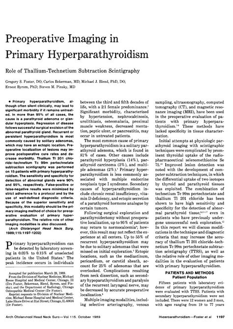 Preoperative Imaging In Primary Hyperparathyroidism Role Of… Digital Article
