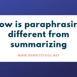 Summarizing And Paraphrasing Examples