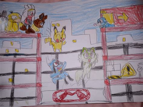 Pikachu Raboot Riolu And Friends Jumping On The By Chrisf20 On Deviantart