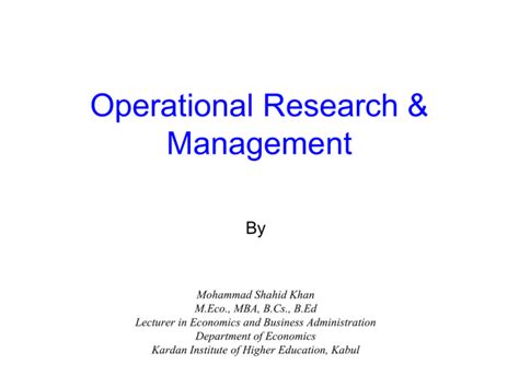 Linear Programming Optimization